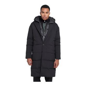 John Richmond Homme, Manteaux, Noir, Taille: L Longue doudoune &agrave; boutons