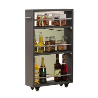 Generic Küchenwagen, Rollwagen mit Rädern, kompaktes Küchenregal, ausziehbar für kleine Räume, schmaler Küchenwagen (Farbe 2, 25 x 55 x 80,5 cm)