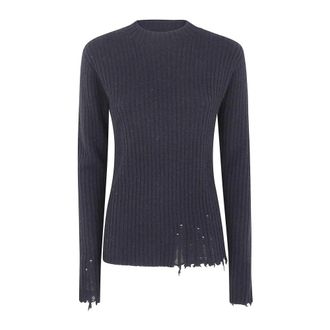 Uma Wang Gerippter- ausgefranster Pullover - - Knitwear - Damen - Schwarzk - M