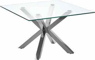 Beliani Couchtisch STARLIGHT Sicherheitsglas Silber