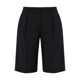 Norma Kamali Short Bermuda &agrave; Fermeture &Eacute;clair Plate - Femme - Shorts - Noir - Taille: 40 FR