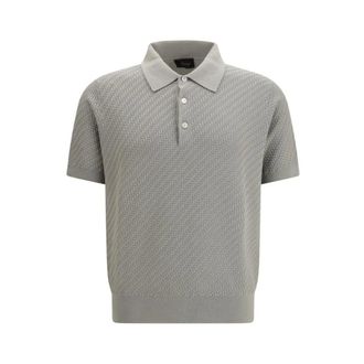 Brioni Homme, Tops, Beige, Taille: 2XL Polo en Coton avec Col Classique