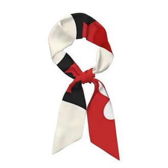 Generic &Eacute;charpe en forme de coeur de pingouin pour femme, foulard pour sac &agrave; main, joli bandeau en satin de soie pour le sport, le yoga, le visage