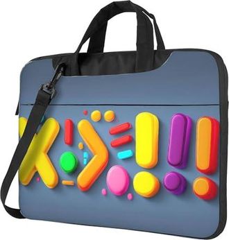 Generic Sac pour ordinateur portable de 15,6 pouces avec bandouli&egrave;re - Motif chiffres color&eacute;s - Housse de protection antichoc pour ordinateur portable - Pour 