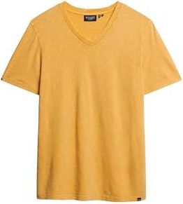 Superdry T-shirt pour homme en fil flammé avec col en V, Jaune ocre désert, XXXL