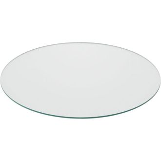 Relaxdays Relaxdays Plaque en verre de s&eacute;curit&eacute; tremp&eacute;, pour table et chemin&eacute;e, ronde, &Oslash; 80 cm, 8 mm d&eacute;paisseur, transparente