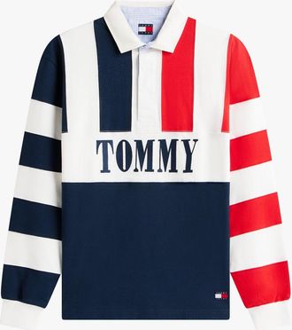 Tommy Hilfiger Polo manches longues &agrave; rayures en coton