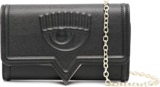 Chiara Ferragni Eyelike Portemonnaie mit Kettenriemen - Schwarz
