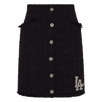Philipp Plein Tweed Minirock Crystal Skull - - Skirts - Damen - Schwarzk - M