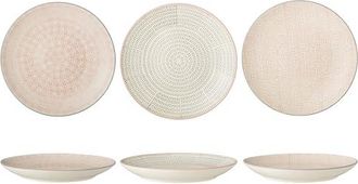 Bloomingville Teller Cécile, rosa grau, Keramik, 3er Set, 25 cm