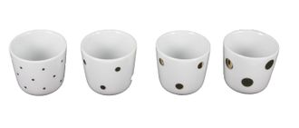 Tchibo 4 Eierbecher mit hochwertigem Echtgold Dekor aus Qualit&auml;tsporzellan