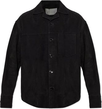 Ami Chemise en daim &agrave; manches longues - Homme - Chemises - Noir - Taille: L