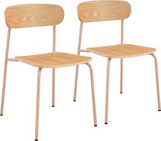 Oviala 2 Hochstühle aus Holz, Rosa