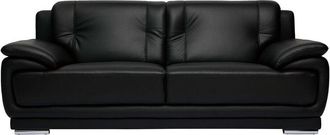 Miliboo Miliboo - Design-Ledersofa schwarz drei Pl&auml;tze B&uuml;ffelleder tamara