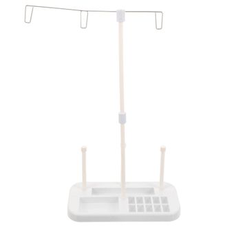 DOITOOL Nähmaschinenspulenhalter weiß, praktischer Fadenhalter mit hohem Führungsstab für gleichmäßigen Fadenlauf, kompatibel mit Haushalts- und Overlockmasch