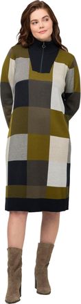 Ulla Popken Damen, gro&szlig;e Gr&ouml;&szlig;en, Knitted Dress with Check
