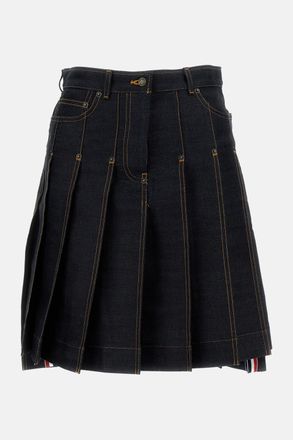 Thom Browne Faltenrock Aus Japanischem Denim