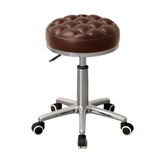 Generic Drehbarer rollender Schönheitshocker mit Rädern, PU-Leder höhenverstellbarer rollender Shop-Schreibtischhocker, Schminktisch Spa Salon Tattoo Work Off