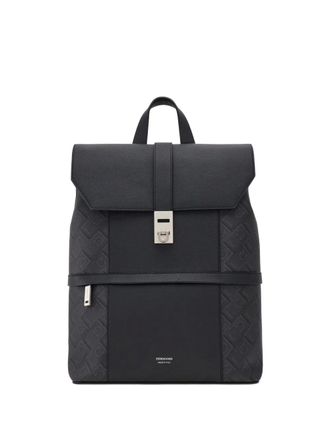 Ferragamo sac à dos à motif monogrammé en jacquard - Noir