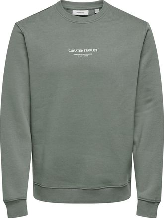 Only & Sons Herren ONSCURATED REG Crew Neck Sweat Sweatshirt, Castor Gray, XS