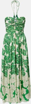 Poupette St Barth Robe longue Avril en satin &agrave; fleurs