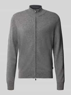HUGO BOSS Strickjacke aus Wolle Kaschmir mit Stehkragen