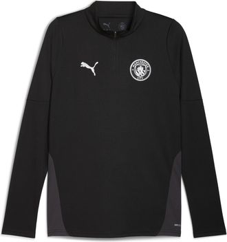 Puma Manchester City FC Herren Training 1/4 Zip Langarm T-Shirt 25/26, Schwarz (Black x Silver), 3XL