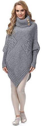 Merry Style Poncho Vêtement Femme M83N4 (Melange/Gris, One Size)