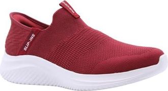 Skechers Mens Ultra Flex 3.0 Smooth Step Sneaker, Burgundy Knit Trim, 48.5 EU