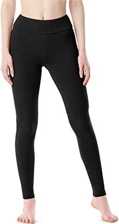Merry Style Leggings Longs en Coton pour Femmes Confortables avec Large Ceinture MS10-429 (Noir, S)