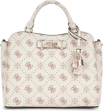 Guess sac à main sac à épaule Silia Girlfriend Satchel Vanilla Logo écru