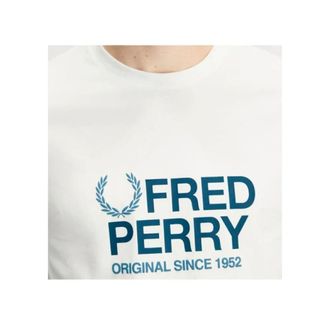 Fred Perry Homme, Tops, Blanc, Taille: S T-Chemises