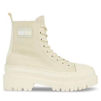 Tommy Jeans Schn&uuml;rschuhe Tommy Jeans Tjw Foxing Canvas Boot EN0EN02216 Beige