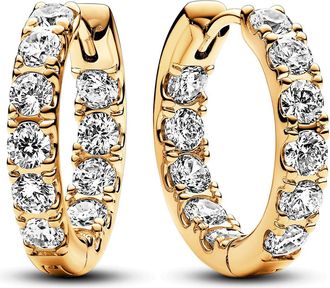 Pandora Timeless Funkelnde Reihe Ewigkeits-Ohrringe aus Sterling Silber mit vergoldeter Metalllegierung und Zirkonia, 263002C01