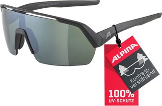 Alpina Unisex - Erwachsene, TURBO HR Q-LITE Sportbrille, black matt/silver, One Size