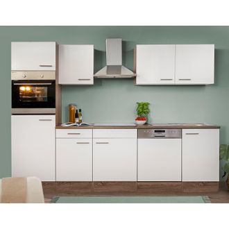 Respekta home24 Küchenzeile Oliver 280cm Weiß/Weiß