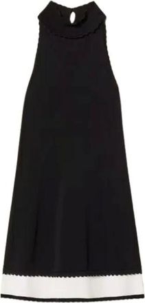Twinset Femme, Tops, Noir, Taille: 40 FR Abito corto in maglia bicolor