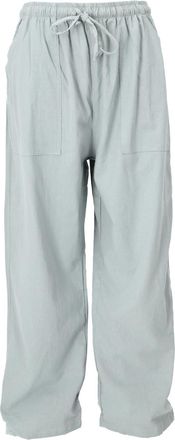 Guru Shop Leichte Yoga Hose, Tai Chi Hose, Sommerhose, Unisex Baumwollhose - Helles Grau, Herren, Baumwolle, Size:M