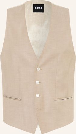 HUGO BOSS Anzugweste Huge Slim Fit beige