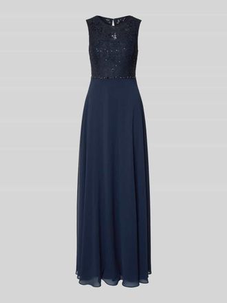 Jake*s Regular Fit Abendkleid mit floralem Spitzenbesatz