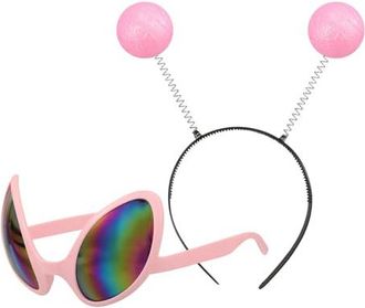 Frcolor Set de de Soleil Fantaisie avec -tête Extraterrestre Rose Accessoires Cosplay Amusants pour Fêtes et Halloween