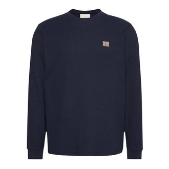 Calvin Klein Jeans Homme, Pulls, Bleu, Taille: M LS Waffle Badge Crew