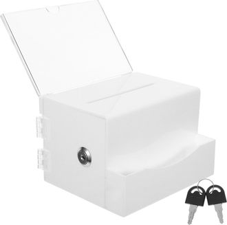 Amosfun Acryl Wahlurne Abschlie&szlig;bar Gro&szlig;e Spendenbox mit Einwurfschlitz und Visitenkartenfach f&uuml;r Fundraising Firmenveranstaltungen und Abstimmungen
