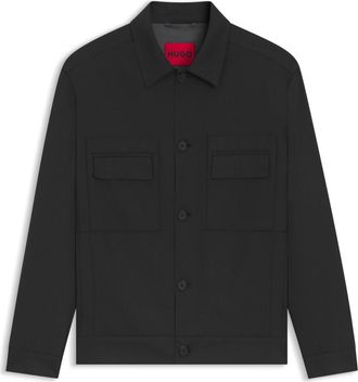 HUGO BOSS Mix & Match Overshirt aus einem Stretch-Mix, Modern Fit in