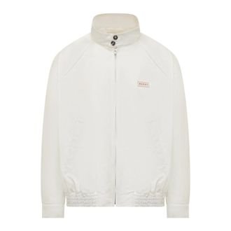 Marni Homme, Vestes, Blanc, Taille: XL Veste Zippée à Patch Logo