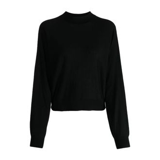 Theory Oversized Rippenstrick-Pullover mit Rundhalsausschnitt - - Knitwear - Damen - Schwarzk - XS