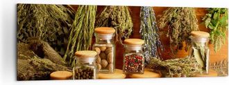 Arttor Bilder auf Leinwand 160x50cm Leinwandbild Aromatisch duft flasche kräuter Groß XXL Wanddeko Bild Schlafzimmer Wandbilder Dekoration Wohnzimmer Wall De