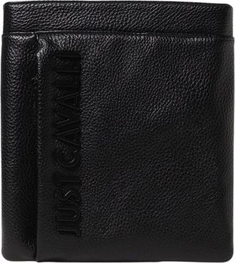 Just Cavalli Homme, Sacs, Noir, Taille: ONE Size Sac bandoulière en cuir grainé pour cartes