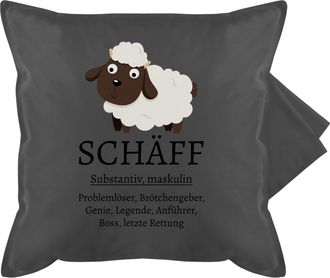 Shirtracer Kissenbezug - Kollegen - Kissen - Schäff substantiv | Geschenk Chef Chef Wichtelgeschenk Chefs lustig - 50 x 50 cm - Grau - Definition Geschenke arbei