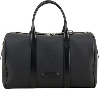 Tom Ford Homme, Sacs, Noir, Taille: ONE Size Sac de voyage moyen &agrave; large ouverture en cuir grain&eacute;